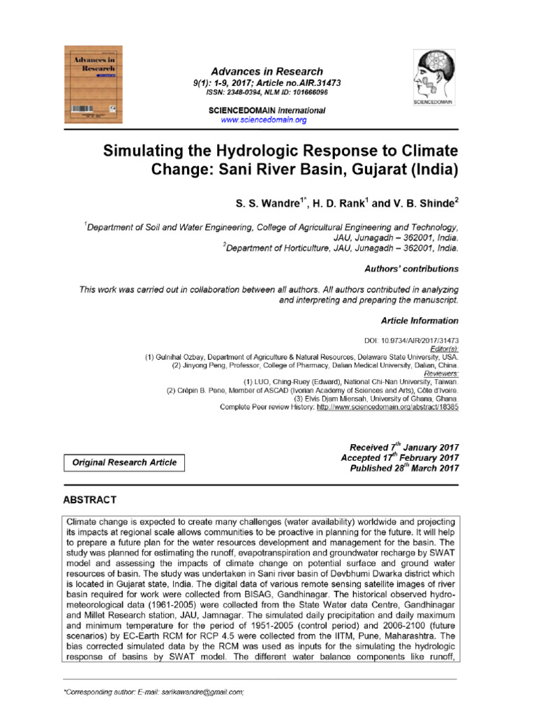 SWAT Model Paper | PDF