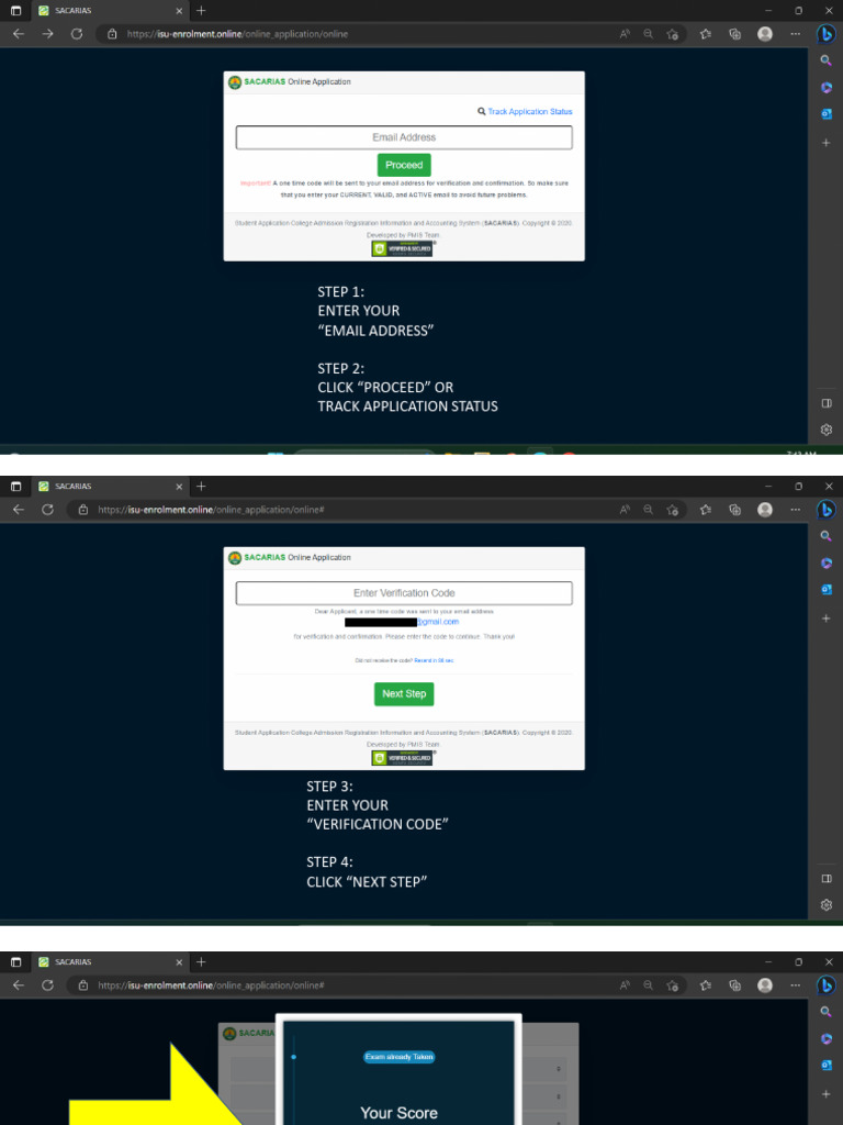 Step 1: Enter Your "Email Address" Step 2: Click "Proceed" or Track Application Status | PDF