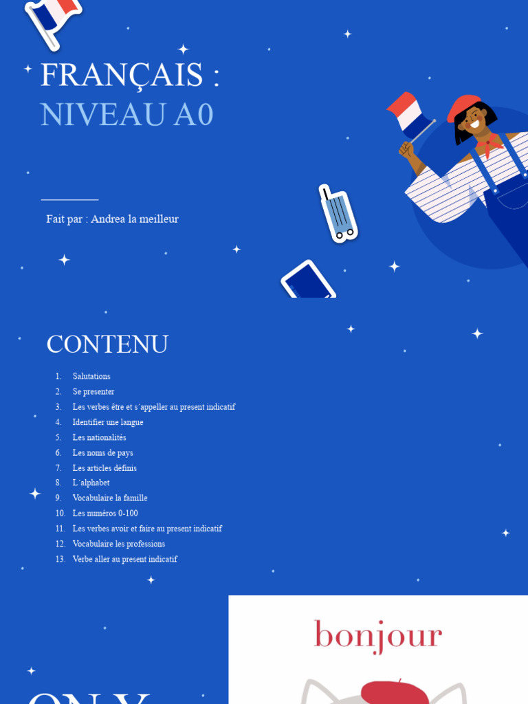 Introduction au Français Niveau A0 | PDF | Nourritures