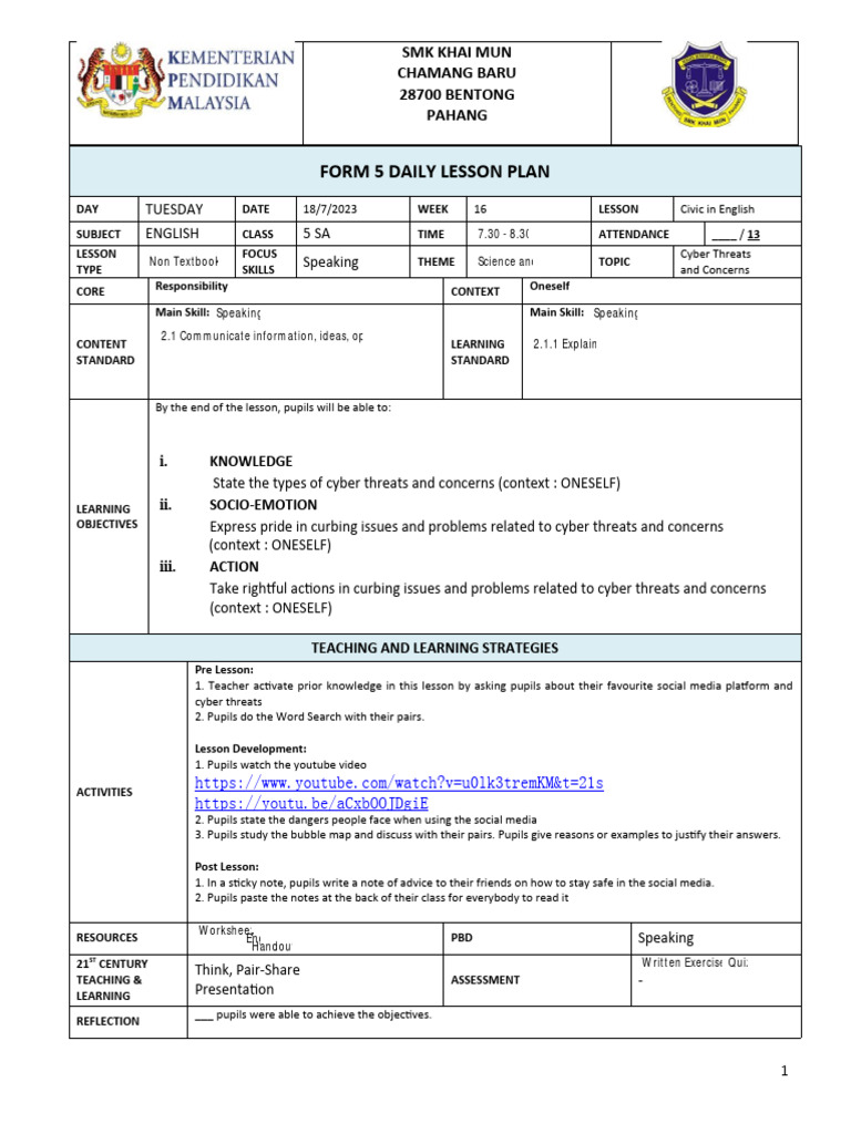Civic Lesson Plan - Responsibility | PDF