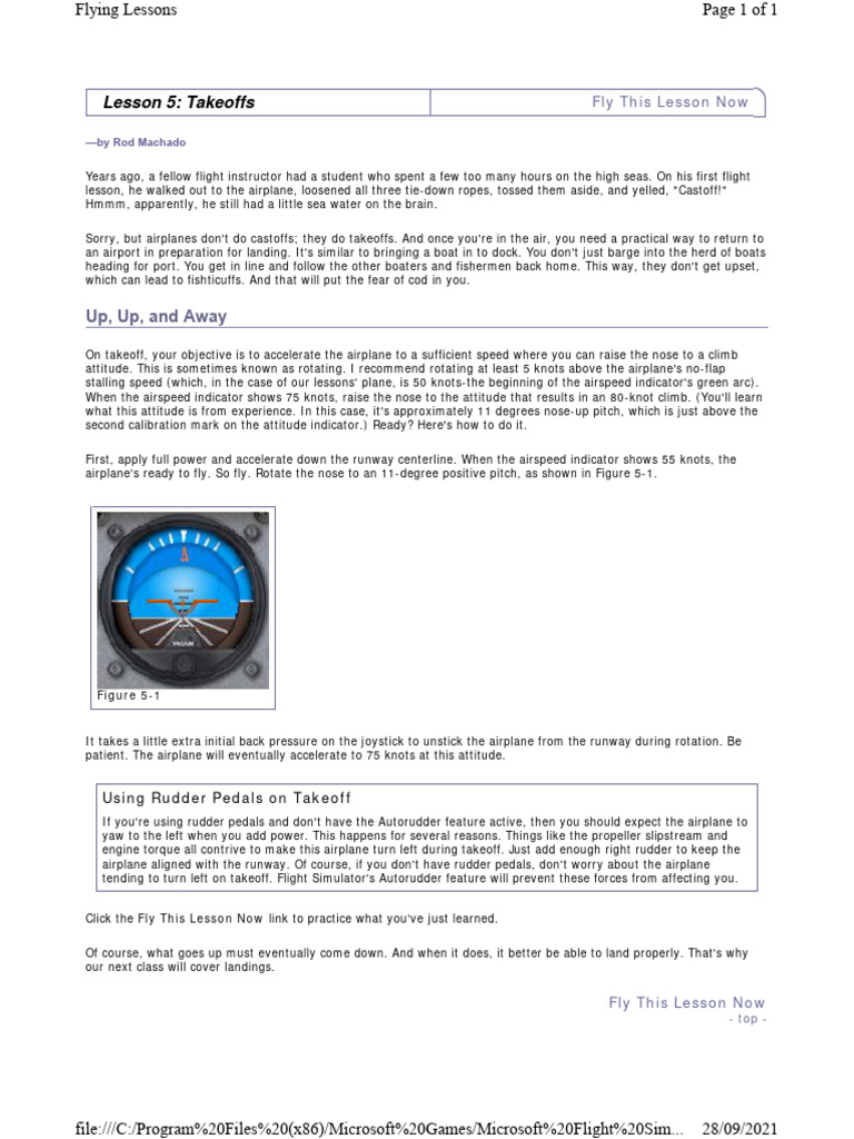 Lesson 5 Takeoffs | PDF | Takeoff | Airplane