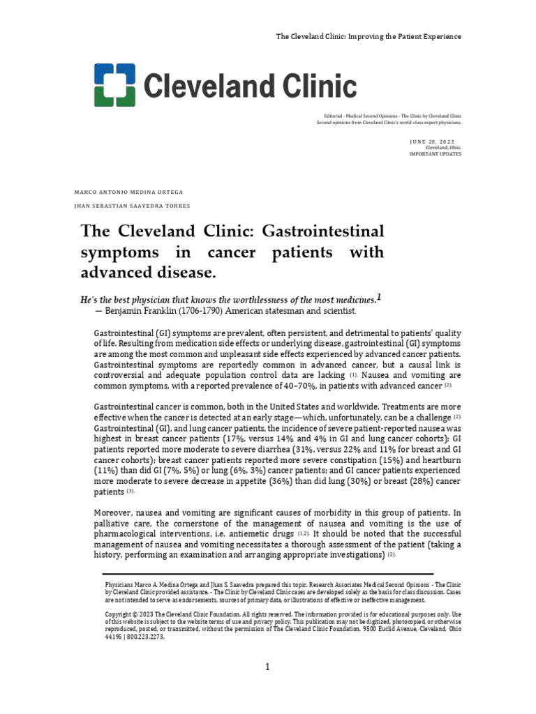 The Cleveland Clinic Gastrointestinal | PDF