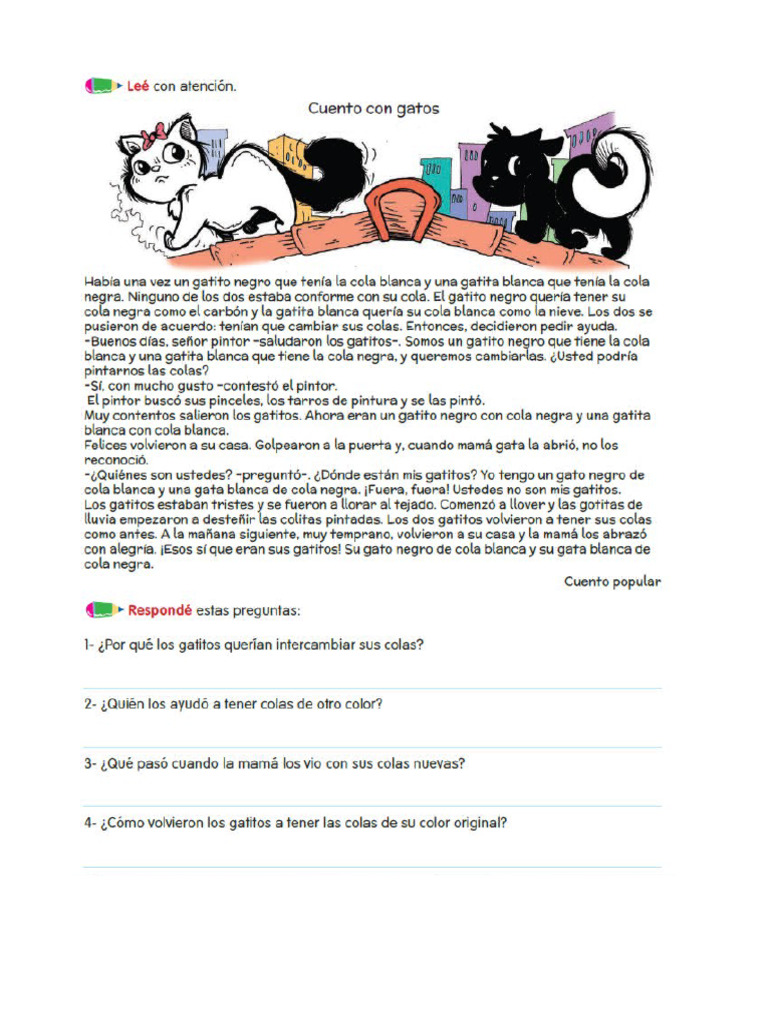 Cuento Con Gatos Pdf