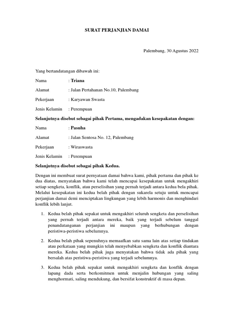 Akta Perdamaian | PDF