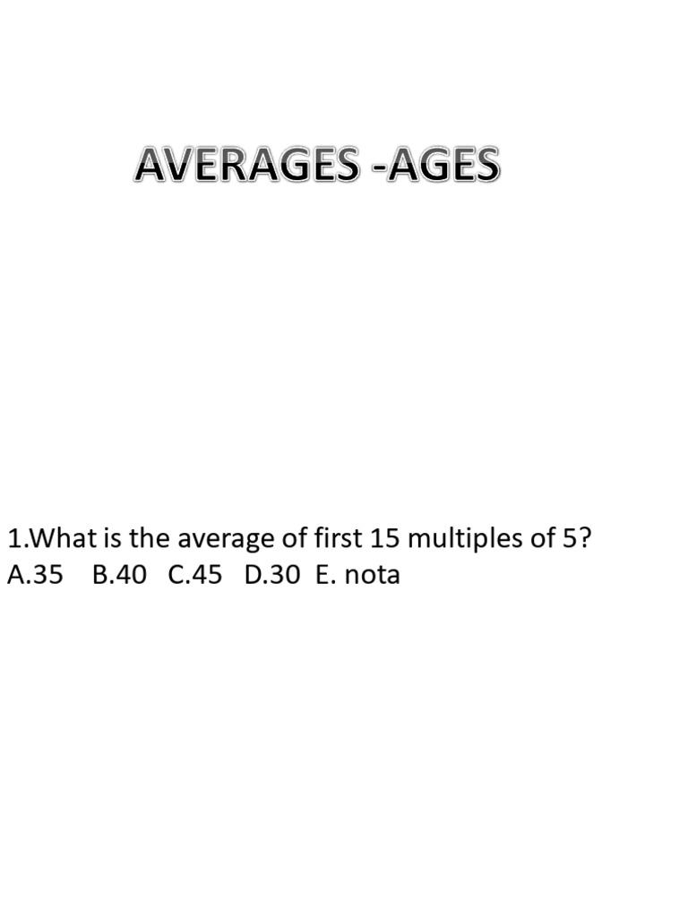 Averages 1 | PDF