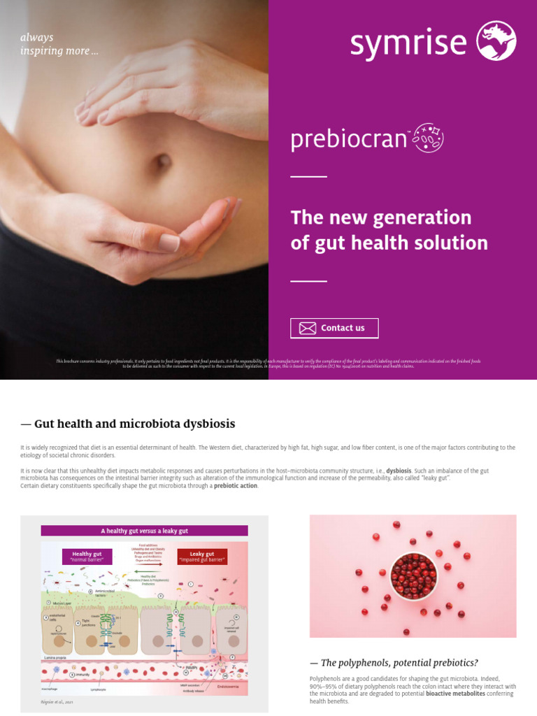Dianafood Prebiocran Brochure 23 500kb | PDF | Microbiota | Polyphenol