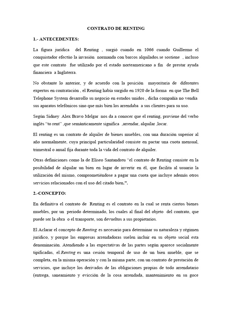 Contrato de Renting!!!!! | PDF | Ley común | Justicia