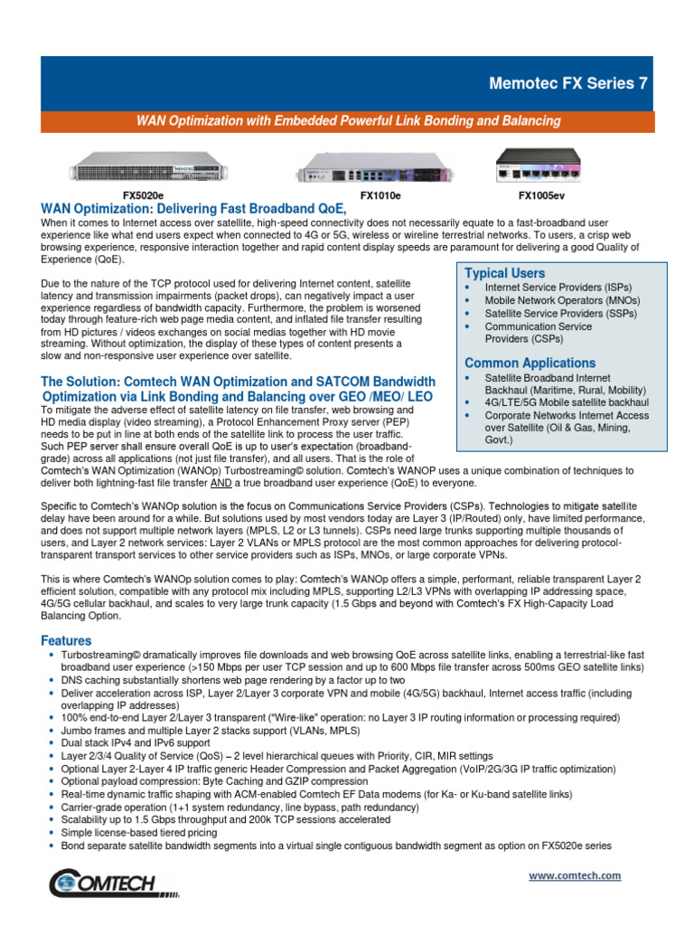Comtech Ds FX Series Hub | PDF | Business