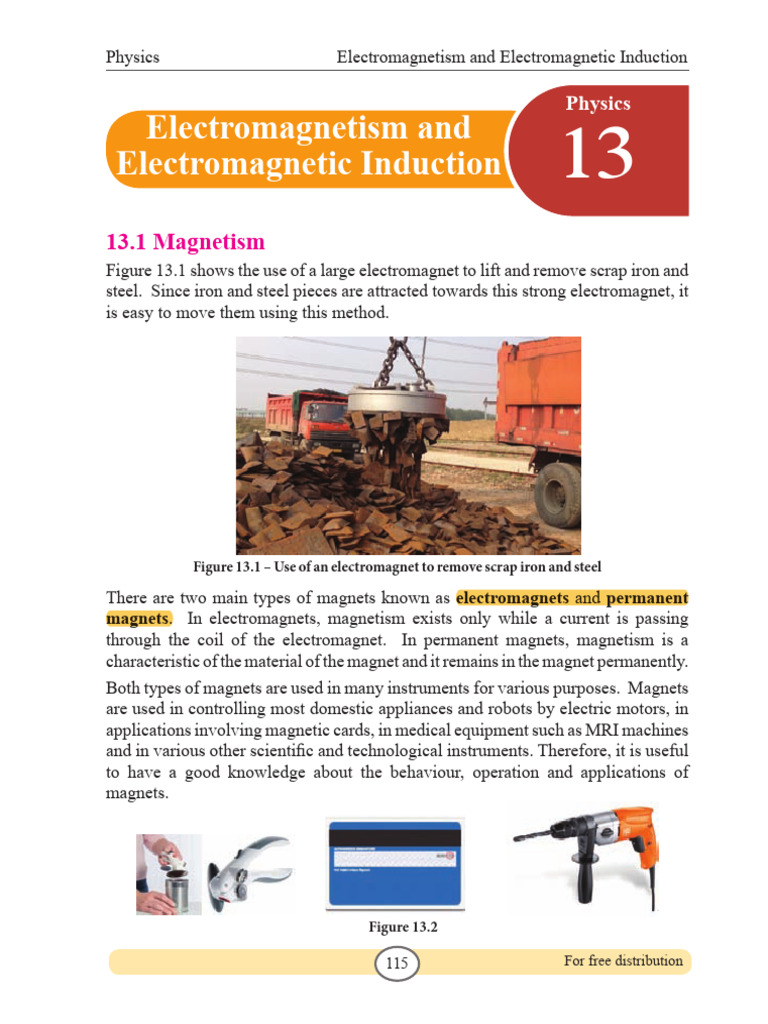 Electromagnetism and Electromagnetic Induction: 13.1 Magnetism | PDF ...