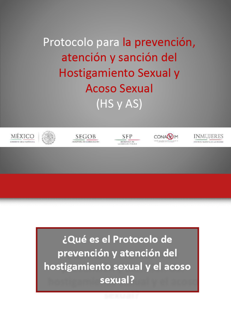 Presentacion Protocolo HSyAS | PDF | La violencia contra las mujeres | Acoso sexual