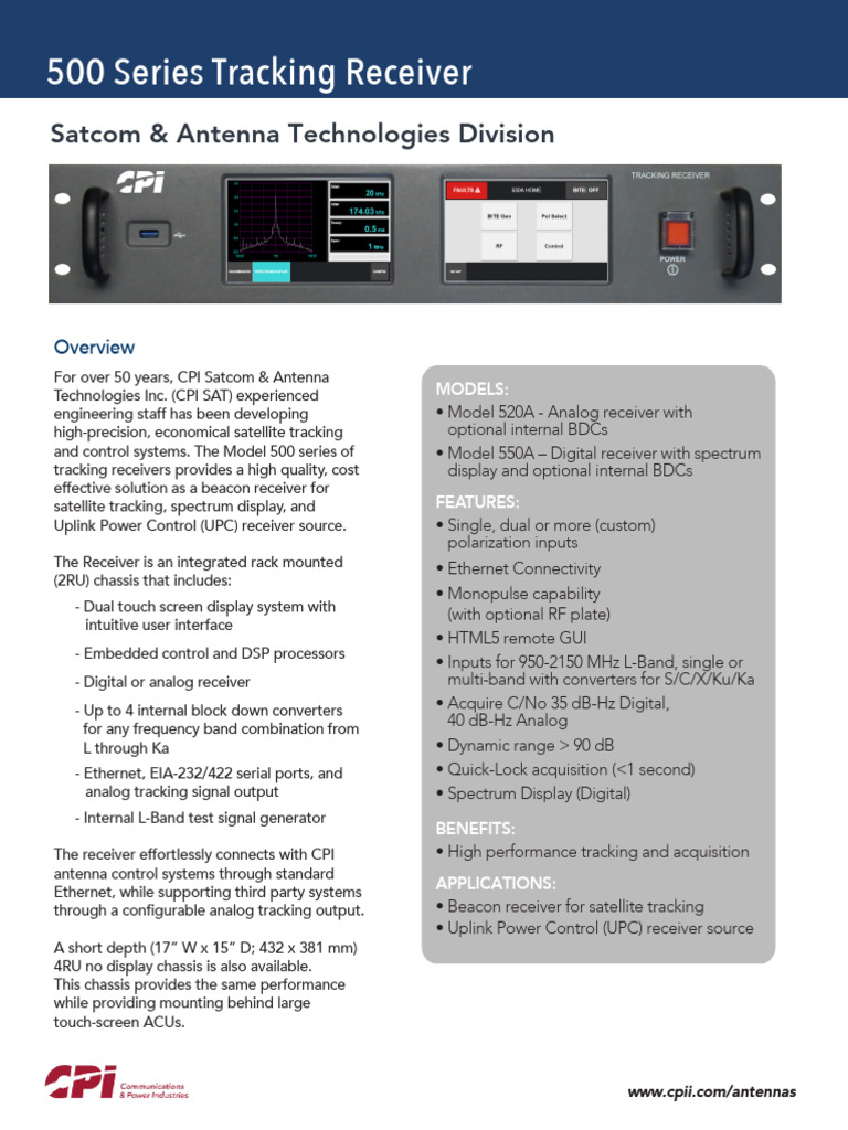 500 SERIES TRACKING RECEIVER 05 - 2022 Final1 | PDF | Communications ...