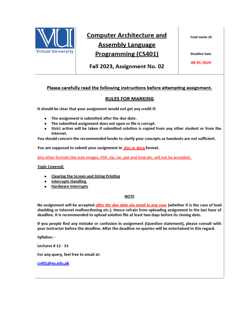 Fall 2023 - CS401 - 2 | PDF