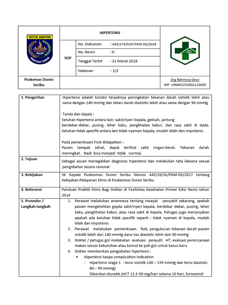 Sop Hipertensi | PDF
