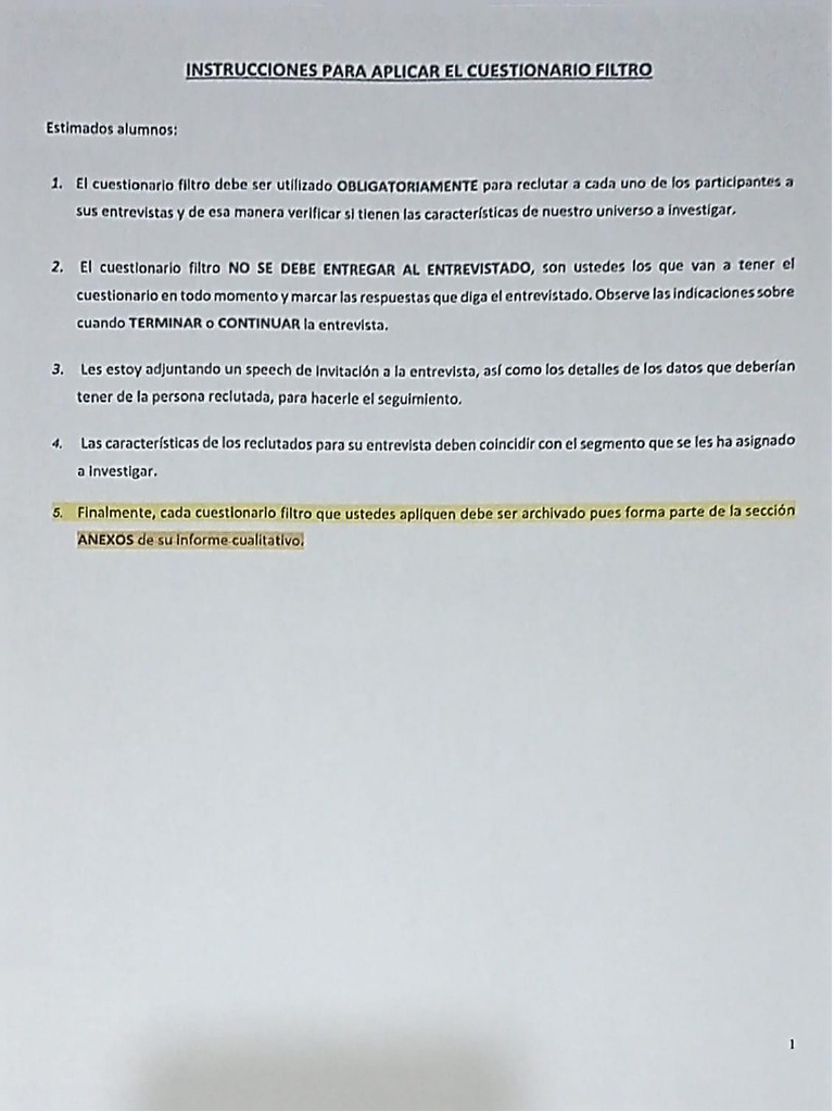 Cuestionario Filtro - APP Ocio | PDF