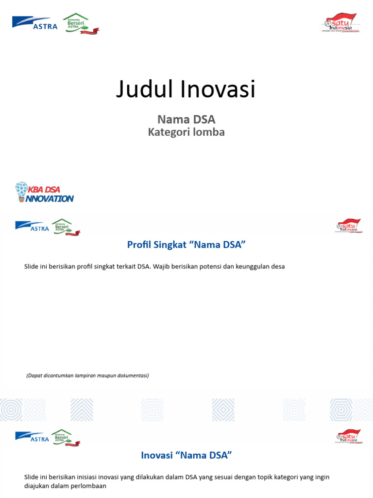 Template PPT KBA DSA Innovation 2023 (DSA) | PDF | Bisnis | Seni