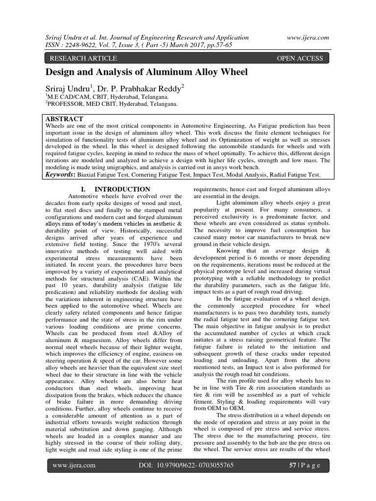 Wheel FEA Paper | PDF | Technology & Engineering
