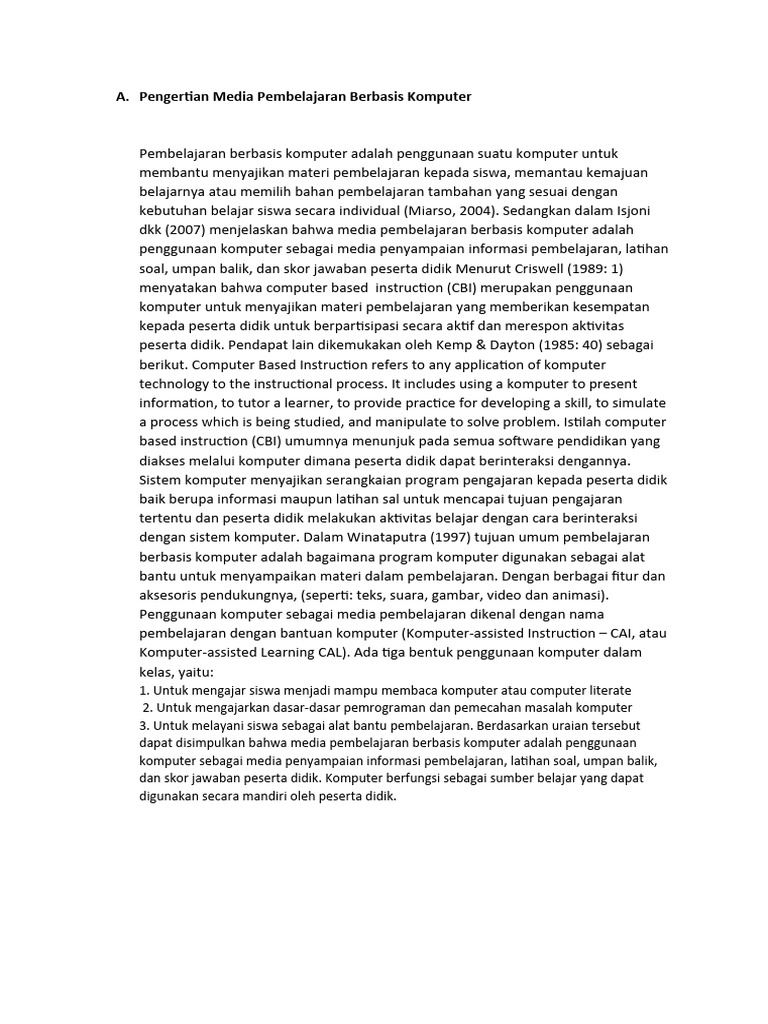 Media Pembelajaran Berbasis Komputer | PDF | Komputer