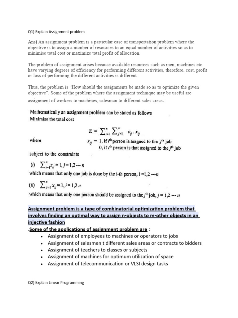 Operations Research Notes | PDF Operations Research Notes | PDF