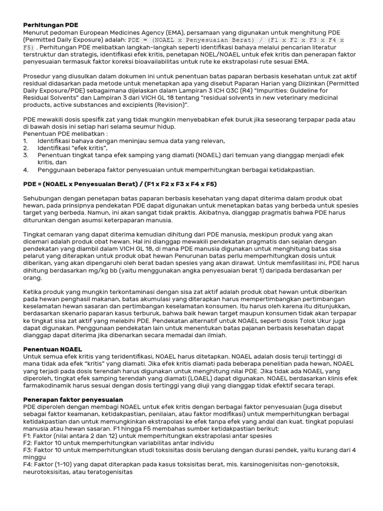 PDE in Cleaning Validation | PDF