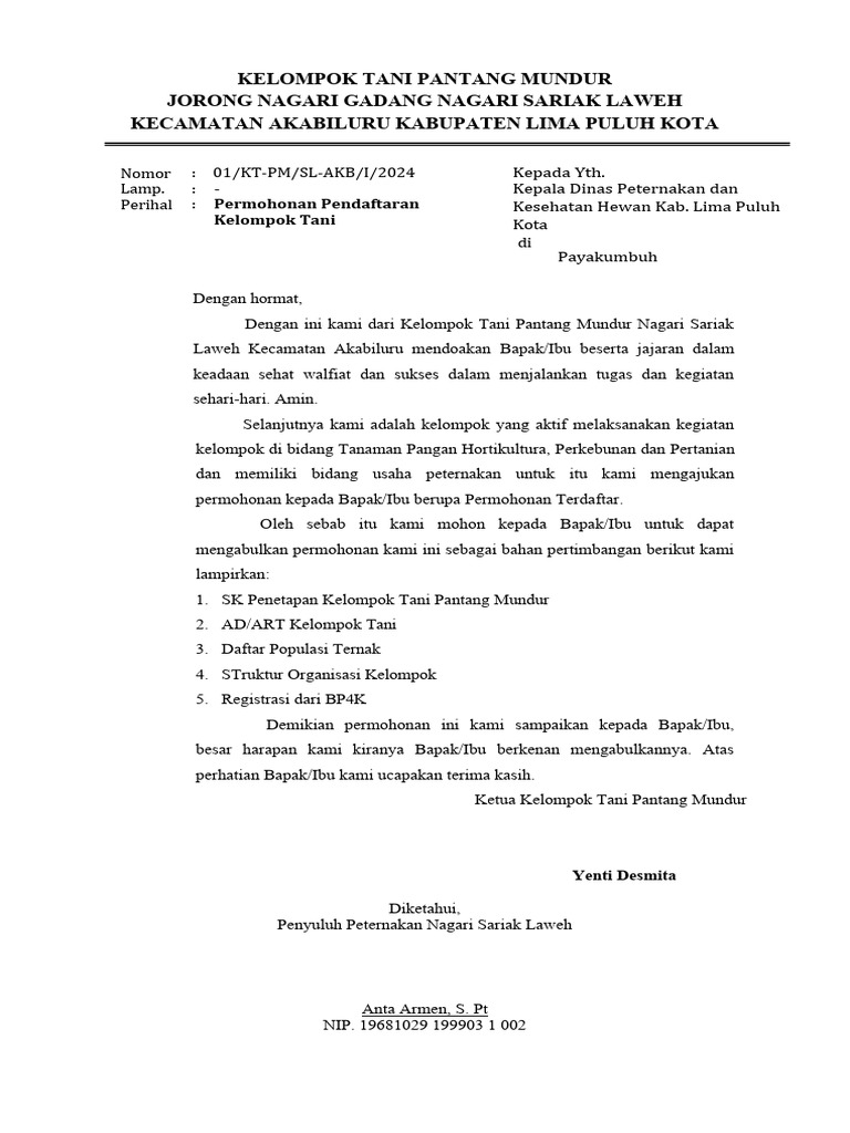 Kelompok Tani Pantang Mundur | PDF