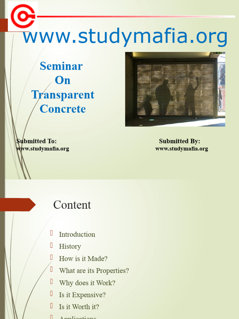 Transparent Concrete Ppt | PDF