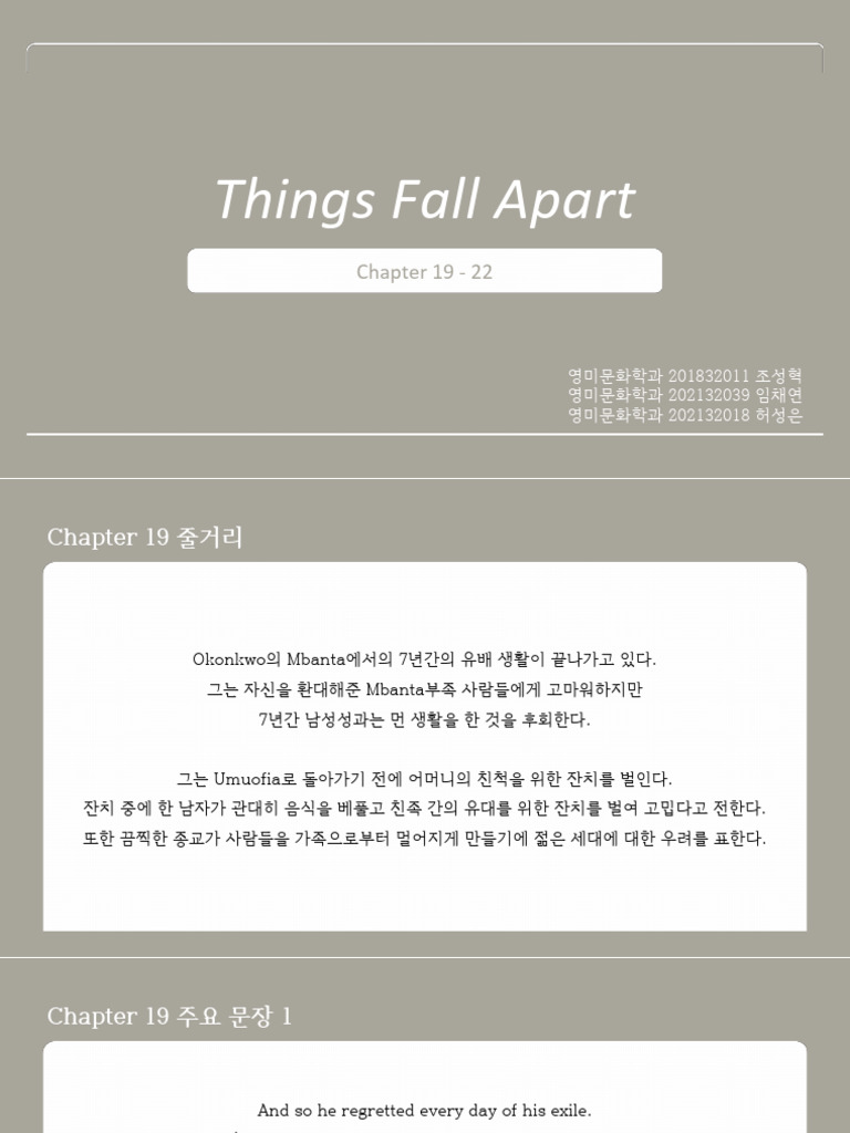 Things+Fall+Apart+Ch 19-22 | PDF