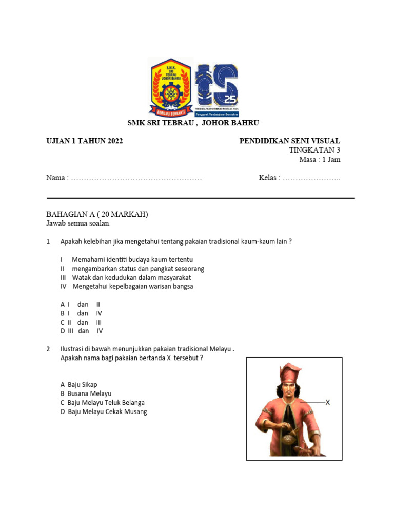 Ujian 1 PSV F3 | PDF