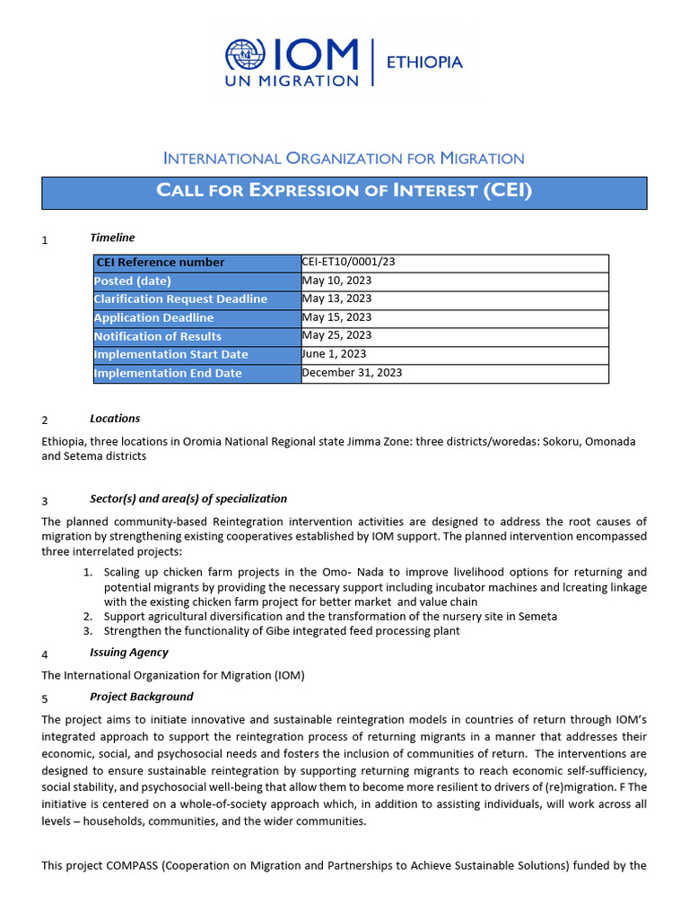 Call For Expression of Interest | PDF