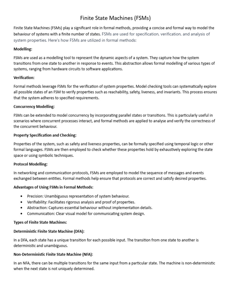 Finite State Machines | PDF