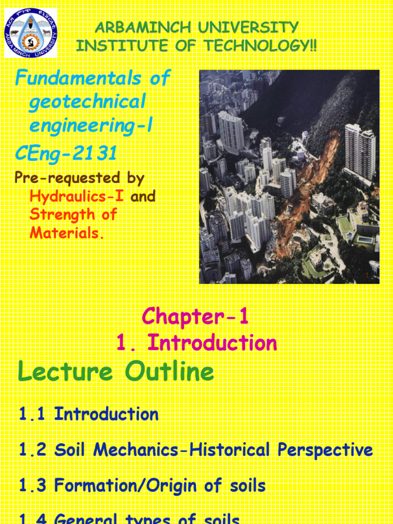 Chapter 1 Lecture Note | PDF | Geotechnical Engineering | Soil Mechanics Chapter 1 Lecture Note | PDF | Geotechnical Engineering | Soil Mechanics