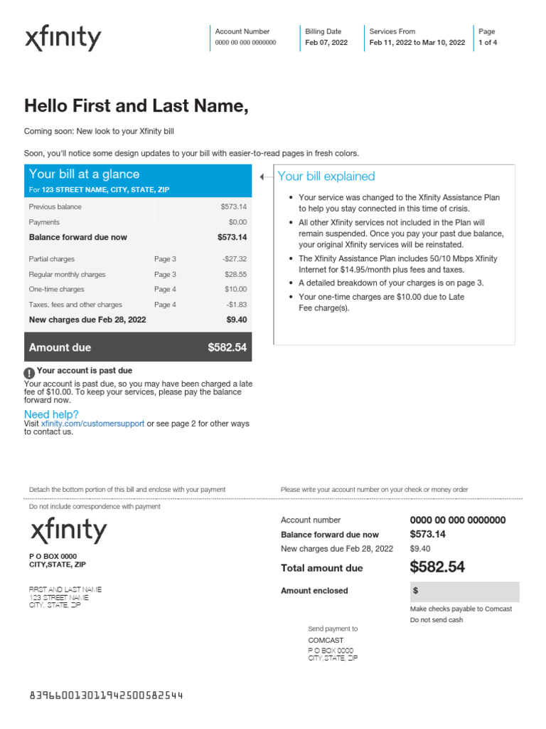 Internet Cable Bill Example | PDF | Fee | Credit Card