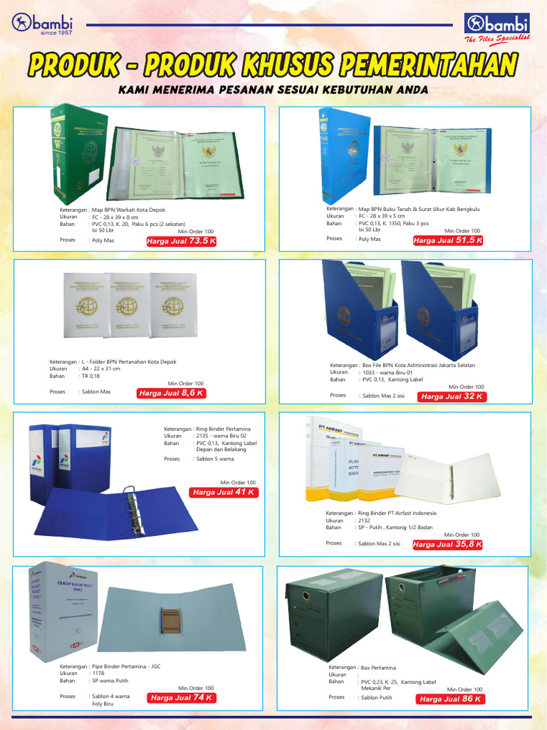 Brosur Product Pemerintahan PT - Bambi | PDF