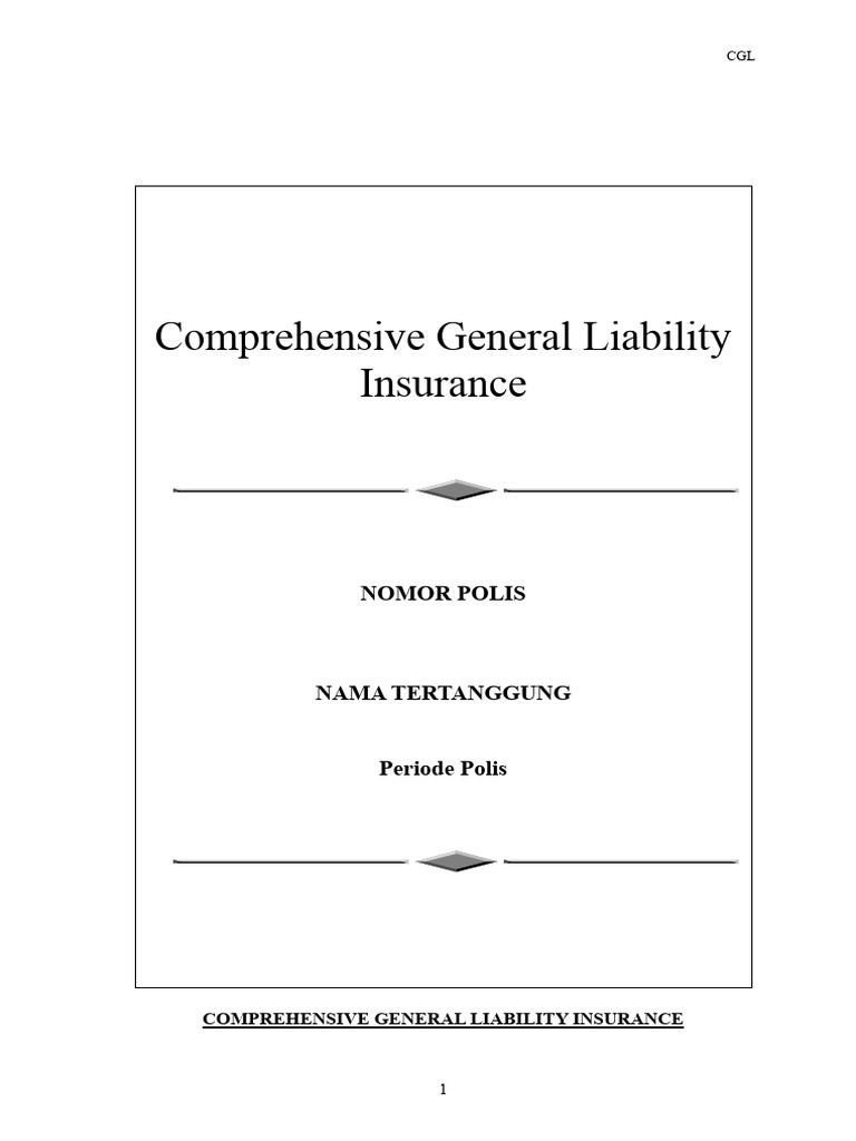 Wording CGL | PDF | Liability Insurance | Insurance