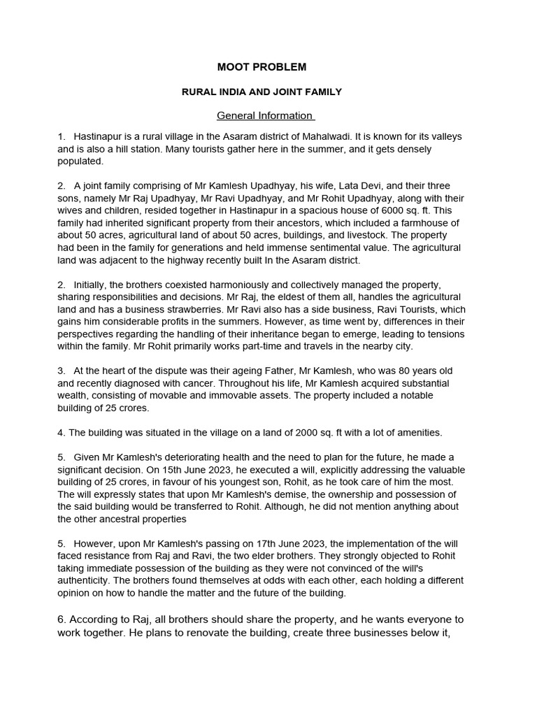 Moot Problem | PDF | Mediation