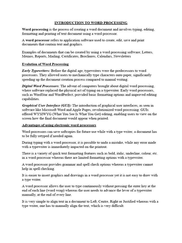 Word Processing | PDF