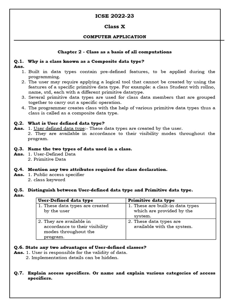 Chapter 2 Class As Basis Of All Computation Pdf Class Computer Programming Method