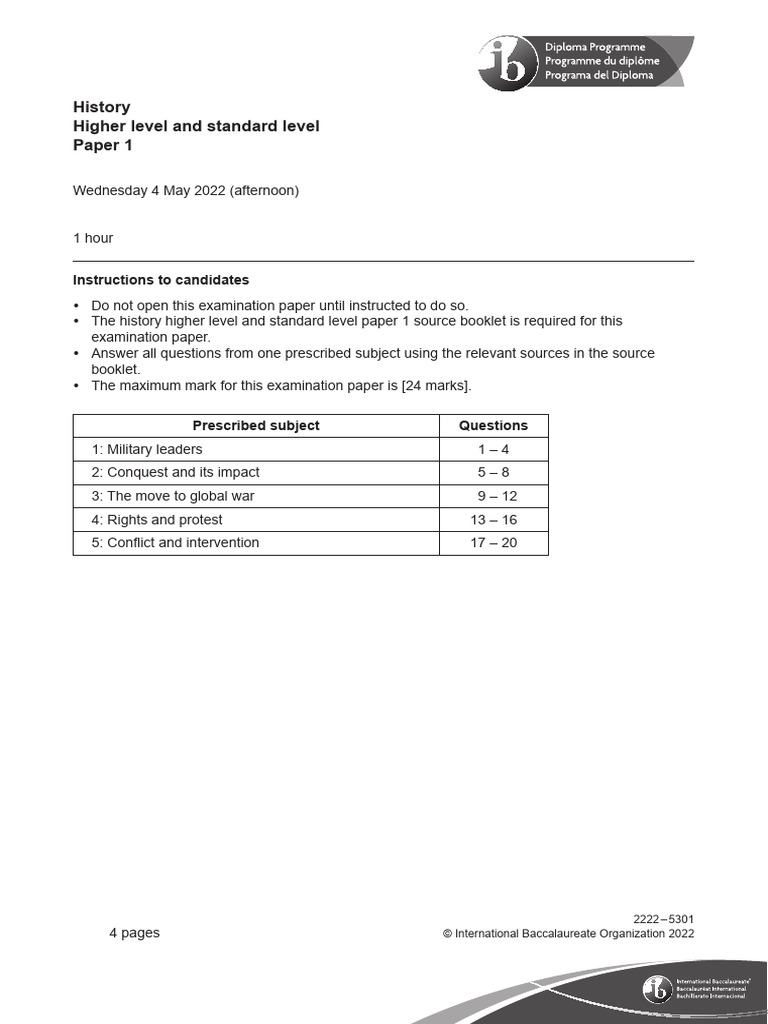 22022history Paper 1 Question Booklet HLSL | PDF | Al Andalus | Iberian ... 22022history Paper 1 Question Booklet HLSL | PDF | Al Andalus | Iberian ...