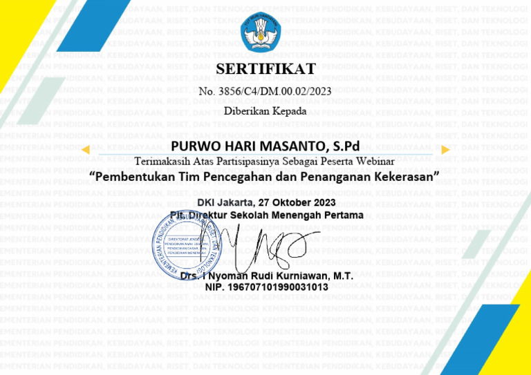 Sertifikat TPPK - 1036 | PDF