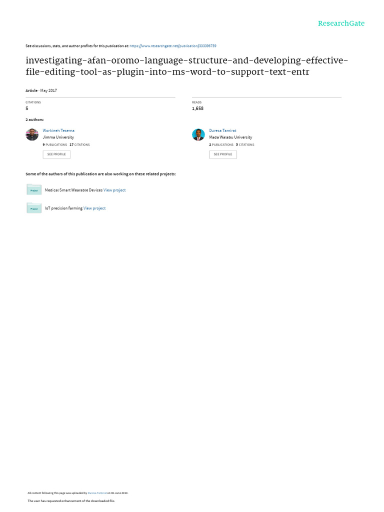 Investigating Afan Oromo Language Structure and de | PDF | Machine ...