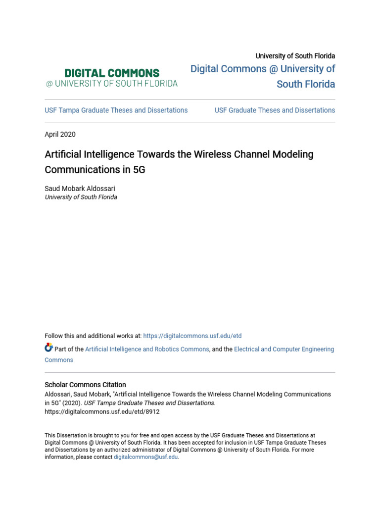 Artificial Intelligence Towards The Wireless Channel Modeling Com | PDF