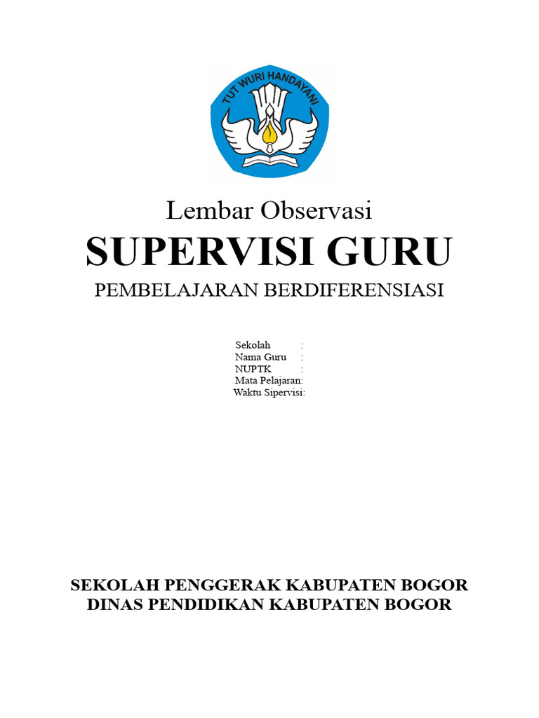 Cover Lembar Observasi Supervisi PB | PDF