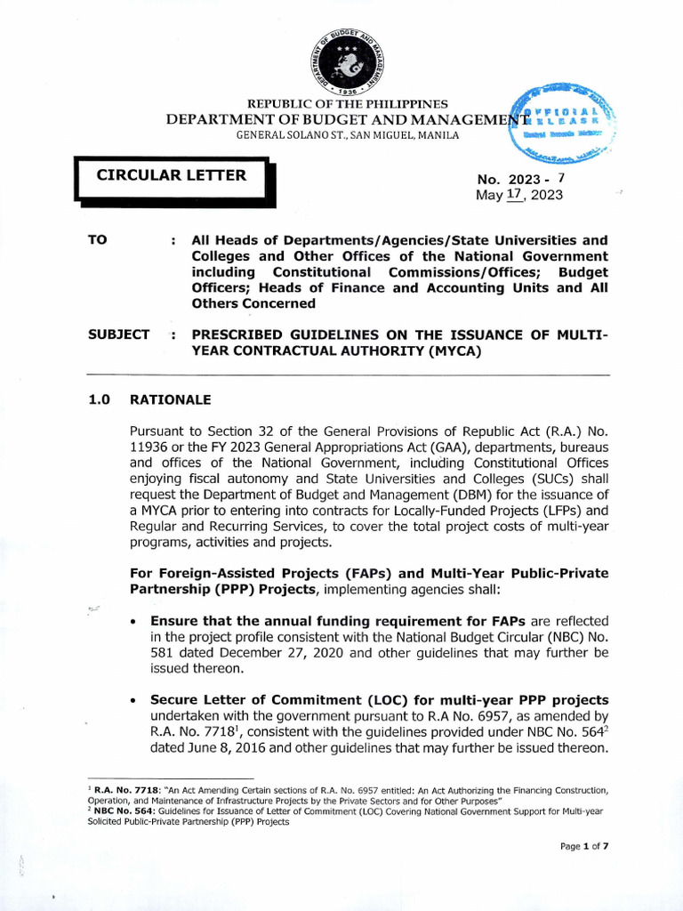 MYCA Guidelines for Philippine Government Contracts | PDF | Public ...