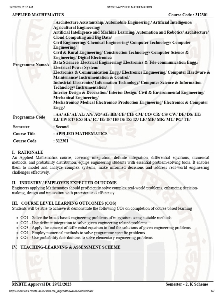 Applied Mathematics | PDF | Equations | Differential Equations