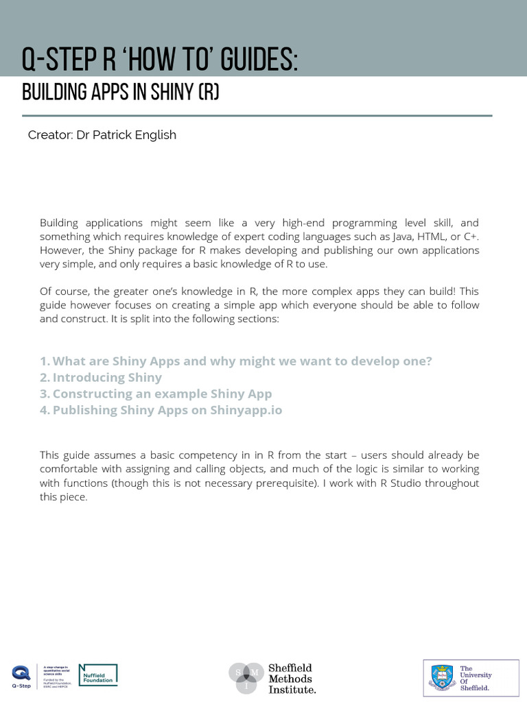 Website Worksheets - R - How To Build A Shiny App | PDF | Web ...