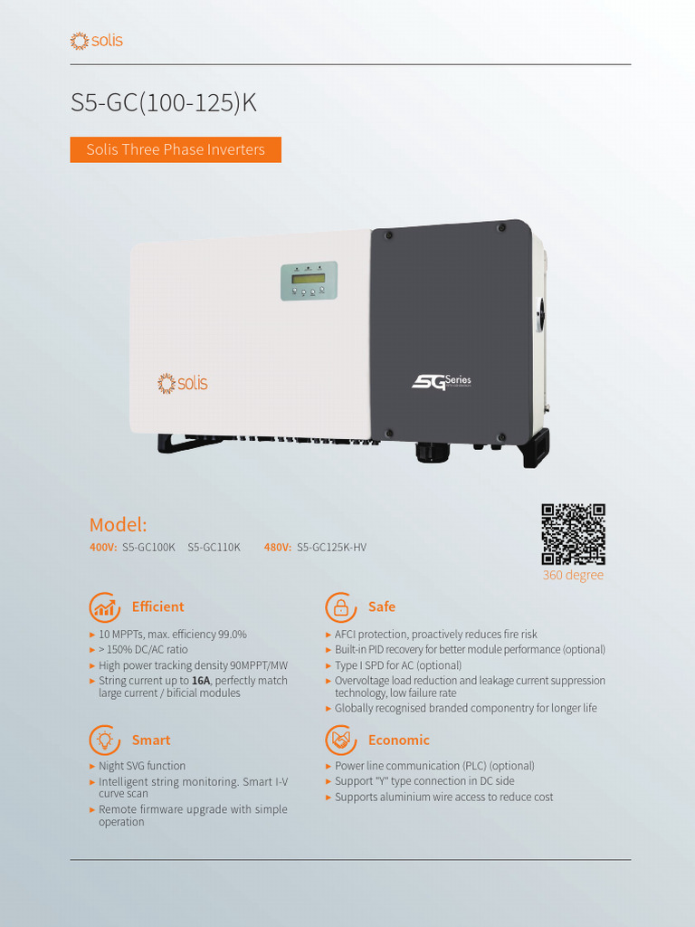 Solis Datasheet S5-GC (100-125) K EUR V1,3 2021 05 | PDF | Alternating ...