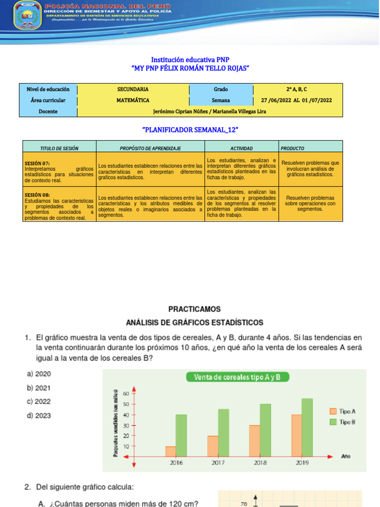 Planificador 12 - Mat - 2do | PDF