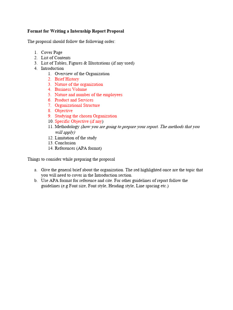 Proposal For Internship Report (BBA VIII) | PDF