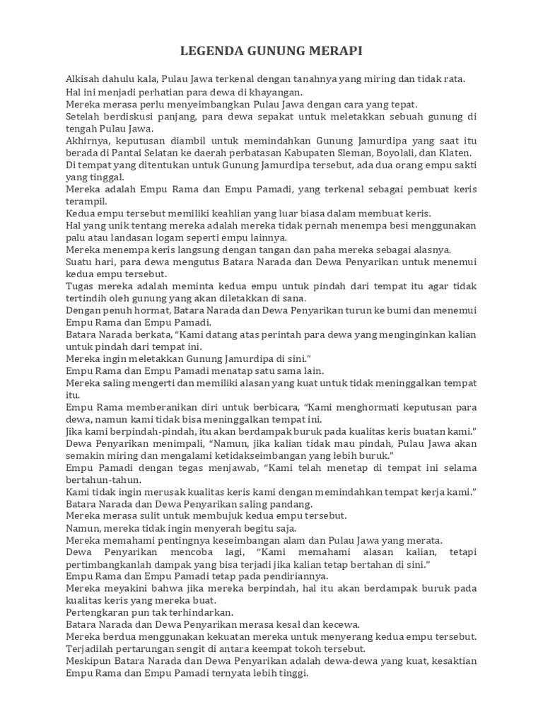 Legenda Gunung Merapi | PDF