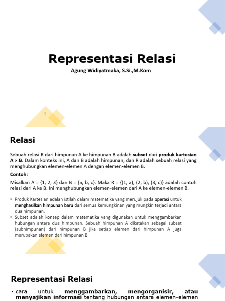 Pertemuan 3 Representasi Relasi | PDF