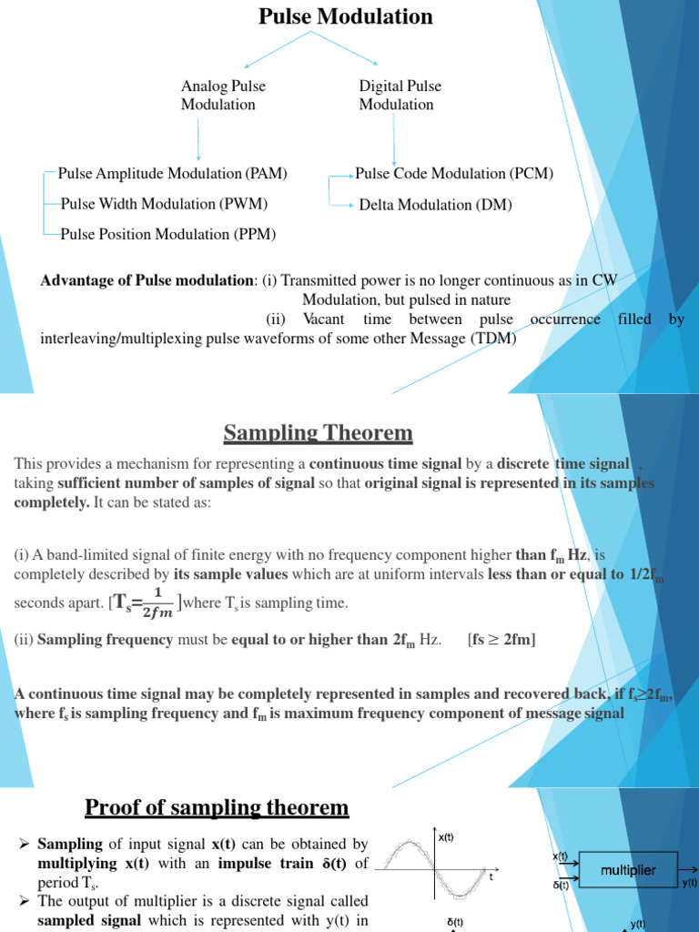 Pulse Modulation Pdf Multiplexing Sampling Signal Processing